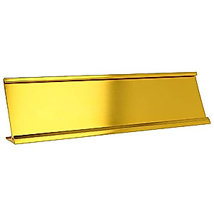 2" x 8" Aluminum Name Plate Holder for Desk - Set of 5 - Office Business Door Sign Holder - Gold