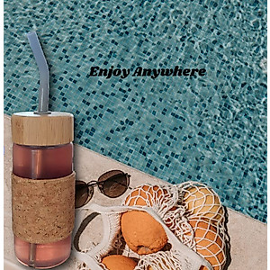 Miller Eclipse Cork Tea Infuzer Glass 12oz 350ml Iced Coffee Overnight Oats Dual-lid On the Go Stylish