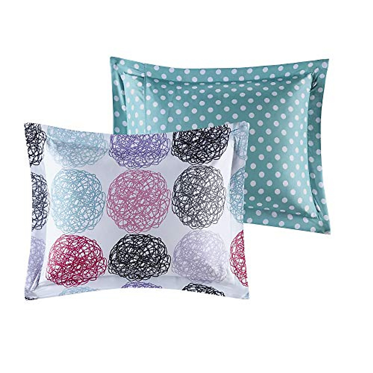 Mi Zone Carly Comforter Set, Doodled Circles Polka Dots Bed Sets– Ultra Soft Microfiber Teen Bedding For Girls Bedroom, Twin/Twin XL, Teal Purple 3 Piece