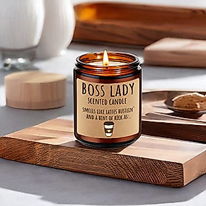 LEADO Boss Lady Candle - Boss Lady Gifts for Women - Best Boss Gifts for Women, Boss Babe, Lady Boss - Funny Boss Gifts, Mothers Day, New Job, Promotion Gifts for Women Office, Girl Boss, Boss Lady