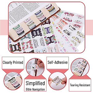 Mr. Pen- Bible Tabs, 121 pcs, Floral Design, Laminated Bible Tabs for Study Bible, Bible Tabs Old and New Testament Bible Book Tabs, Bible Tabs for Women, Tabs for Bible, Bible Index Tabs