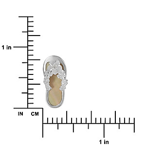 Sterling Silver Mother Of Pearl Slipper Flip Flop Pendant Necklace, 16+2" Extender