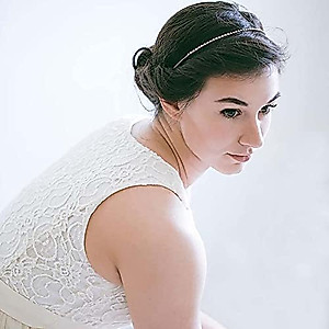 2 Pack Silver Rhinestone Headband for Girls, Metal Hair Styling Accessories, Washing Clip Head Bands, Spa Yoga Workout Running Headbands Children, Back to School Gifts Wedding Gift