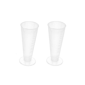 YXQ 100mL Plastic Graduated Measuring Cup Capacity Beaker Cone Shape Round Base Labs Kitchen Clear, 2Pcs
