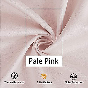 Pom Pom Curtains for Bedroom Pink Girls Room Blackout Window Drapes 63" Energy Efficient Thermal Insulated Living Room Darkening Curtain Panels 2pcs