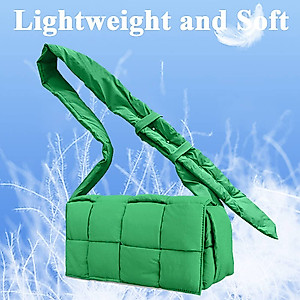 INPAKSA Puffer Woven Bag Women Padded Designer Crossbody Bags Woven Purse Down Shoulder Bags for Women
