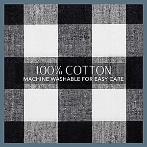 Elrene Home Fashions Farmhouse Living Buffalo-Check Window Curtain Panel, (Black), (52X95)