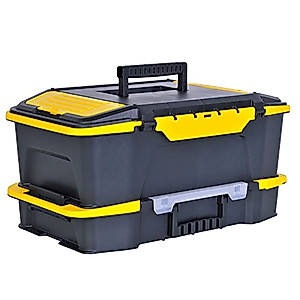 Stanley Hand Tools STST19900 Click & Connect 2-in-2 Deep Tool Box And Organizer,Yellow|Black