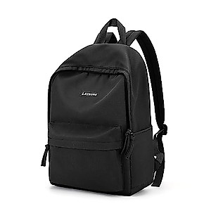 Black Backpack Casual Daypack Backpacks College Backpack Canvas Backpack for Women and Men with Laptop Compartment Carry on Backpack Simple Modern Backpack