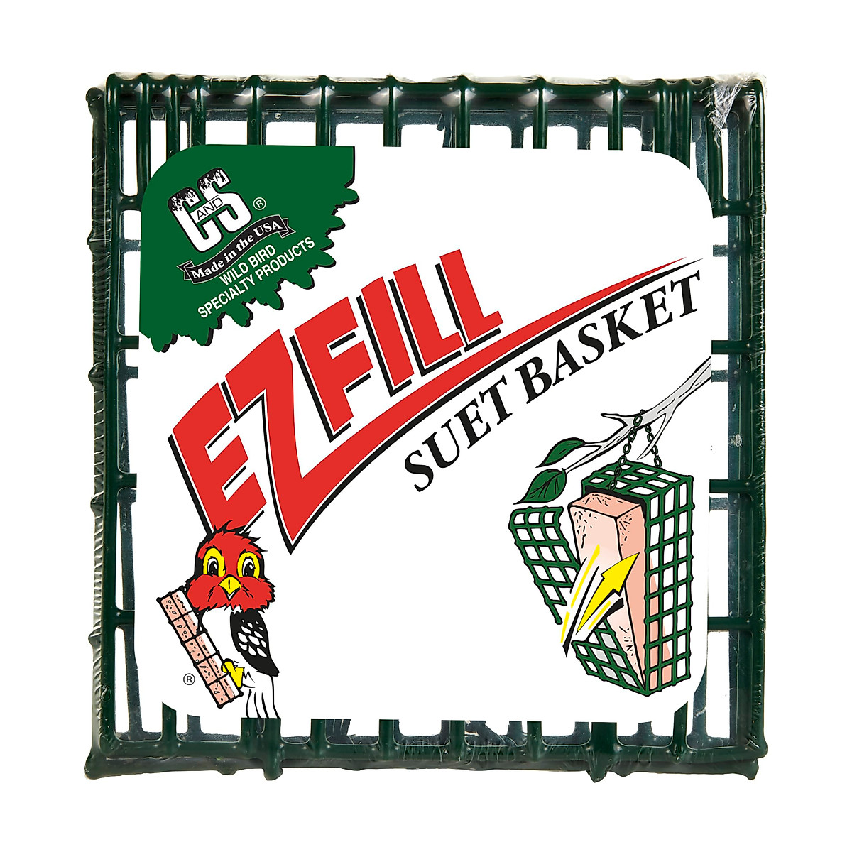 C&S Wild Bird EZ Fill Suet Basket, Green