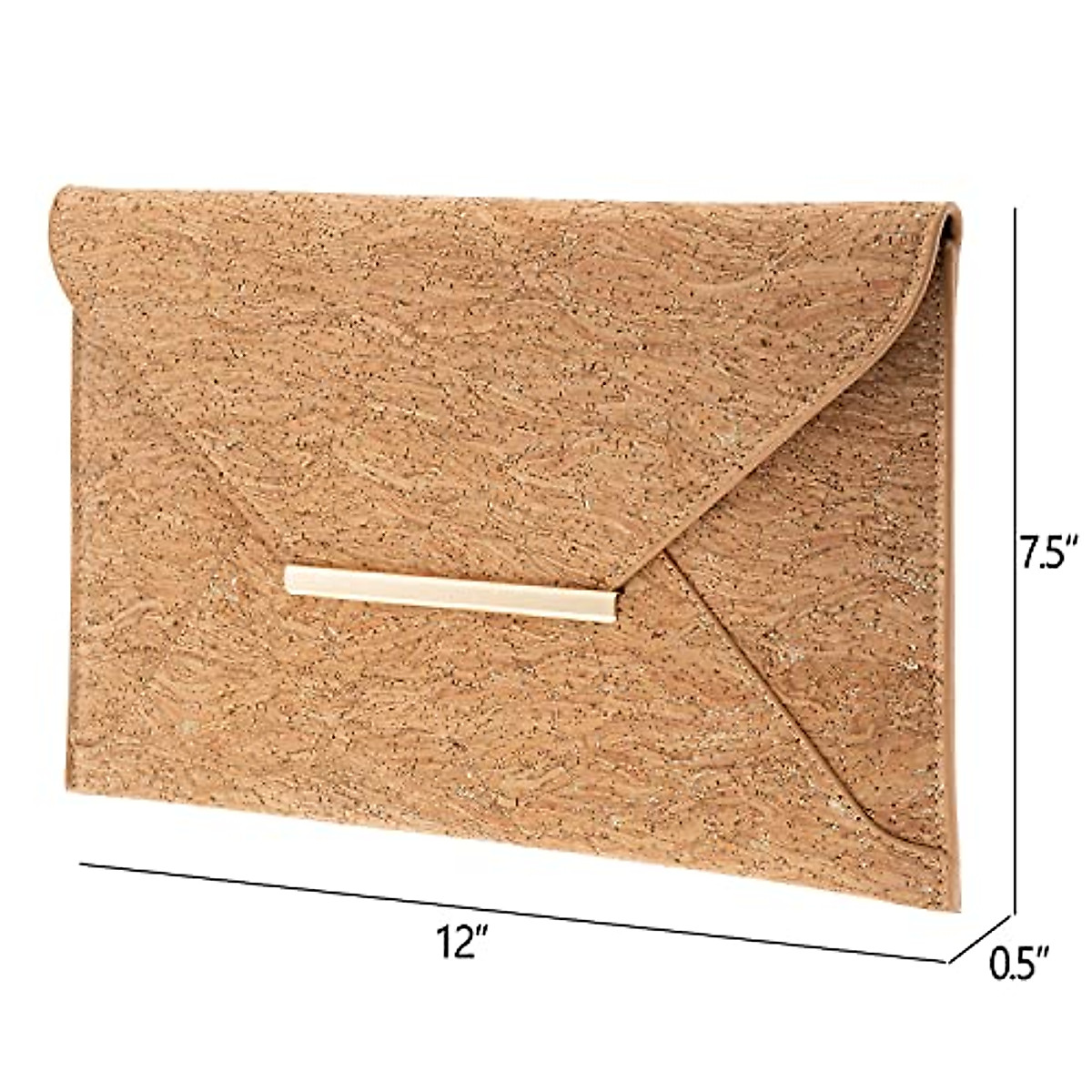 JNB Cork Flat Envelope Clutch,Gold32