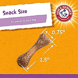 Arm & Hammer For Pets Nubbies Dental Treats for Dogs | Dental Chews Fight Bad Breath, Plaque & Tartar without Brushing | Baking Soda Enhanced Chicken Flavor Dog Treats, 20 Pcs (Packaging may vary)