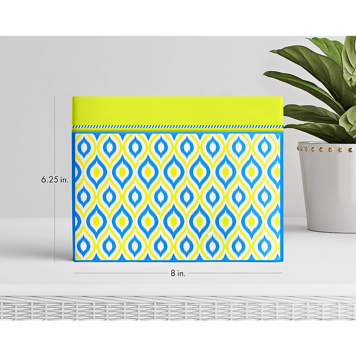 Designer Greetings Greeting Card Organizer Box with Dividers and Calendar, Peacock Design (Holds Up to 40 Greeting Cards, 5.5” x 7.25” or Smaller)