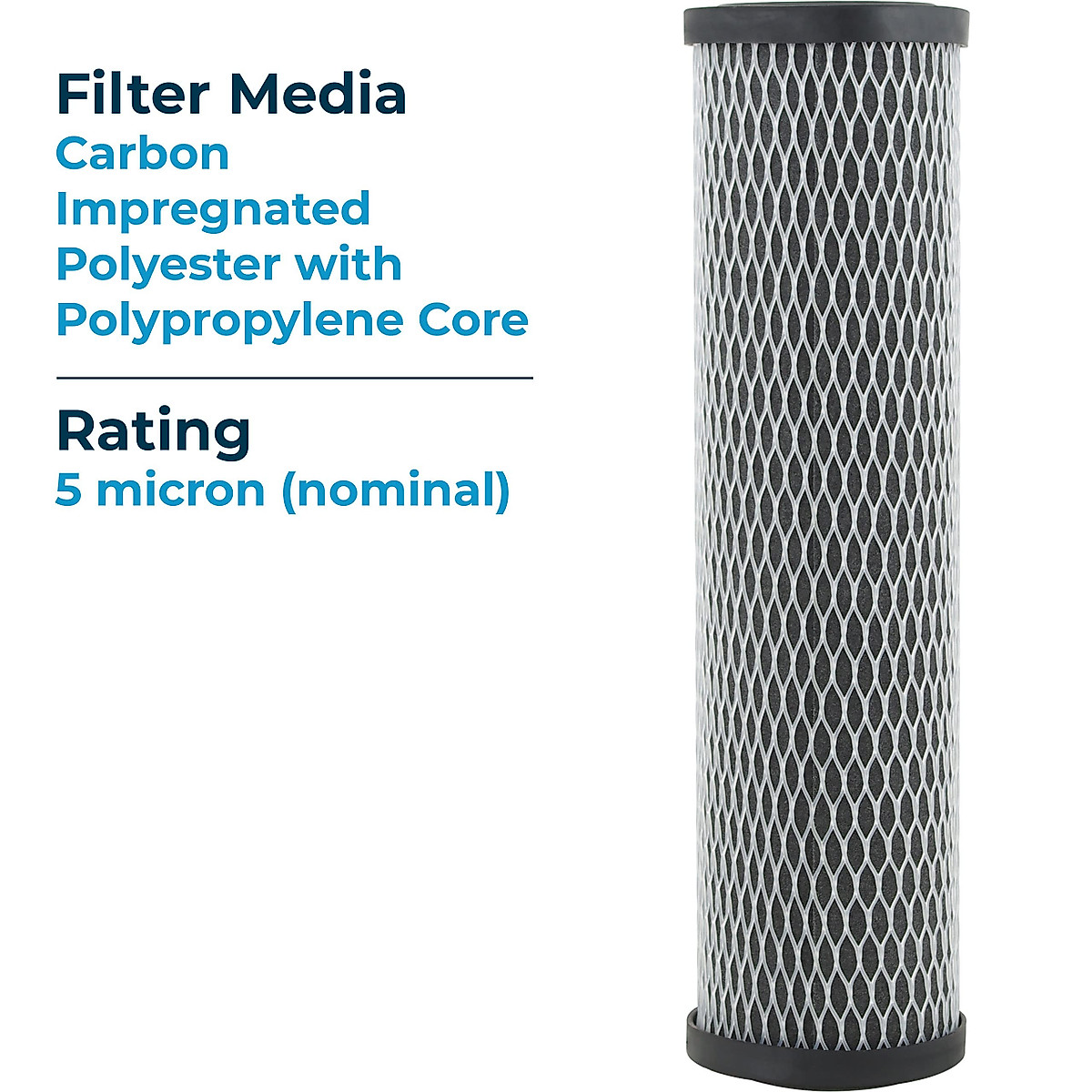 SpiroPure SP-C1 10x2.5 5 Micron Dual Purpose Sediment and Carbon Water Filter Cartridge C1 155002-43 D-10A (Case of 24)