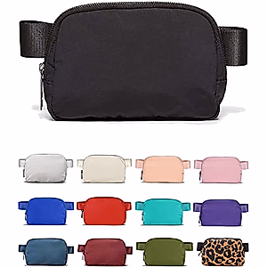 YOSHUYUKI Fanny Pack Crossbody Bag Trendy Waterproof Small Sling Cross Body Purse for Women Men Fashion Waist Packs Mini Belt Pouch Chest Bum Hip Lulu Dupes Travel Vacation Running Black