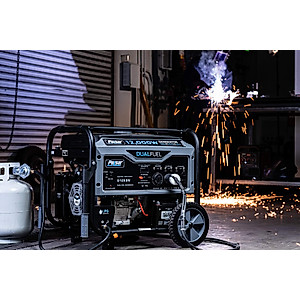 Pulsar G12KBN-SG Heavy Duty Portable Dual Fuel Generator - 9500 Rated Watts & 12000 Peak Watts - Gas & LPG - Electric Start - Transfer Switch & RV Ready - CARB Compliant