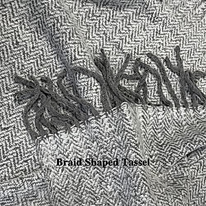 Soft Cashmere Acrylic Throw Blanket Fringe Throw Blanket Lightweight Cozy Shawl Warp Throw Blanket for Bed or Sofa Farmhouse Outdoor Throw Blankets, 51" x 67", Grey