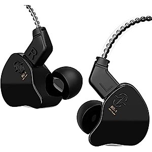 CCZ Melody in Ear Headphones Monitor, Wired Earbuds Hybrid Dual Driver 1BA+1DD HiFi Earphone, Deep Bass Forward Vocals Headsets, for Drummer Musicians Singer Pop Folk ACG IEM (No Mic, Black)