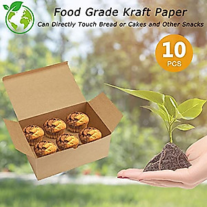 Frantis Brown Gift Boxes 9.45x6.5x4 Inches 10 Pack， Paper Gift Box with Lids for Bridesmaid Gifts, Birthday, Party, Christmas，Wedding, Crafting Cupcake Boxes, With 66 FT Twine