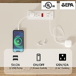 IKENO Nightstand with 3 Drawers and Charging Station, Solid Wood Dresser Organizer for Bedroom