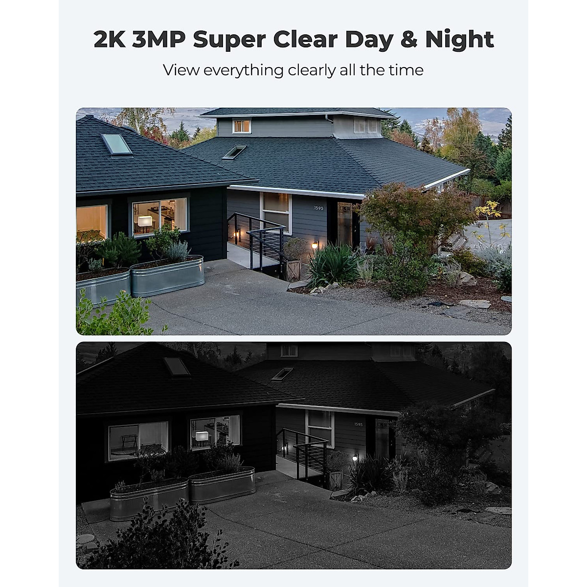 REOLINK 3MP Solar WiFi Camera Security Outdoor, 100% Wire-Free, Wireless Battery Powered, 2-Way Talk, Night Vision, PIR Motion Detection, Compatible with Alexa, Argus Eco+ Solar Panel 2 Pack