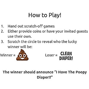 Whats In My Diaper Baby Shower Scratch Off Game | African American | 24 Cards - 1 Winner | Baby Shower Games | Baby Shower Prizes | Door Prizes | Diaper Party | Dirty Diaper Game