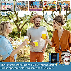 Songtaste 50 Pcs Disposable Plastic Cups,12 Oz Clear Plastic Parfait Cups with Dome Lids and No Hole,Dessert Yogurt Fruit Cups for Kids,Take Away Breakfast and Snacks,Cold Drinks,Ice Cream,Fruit Iced