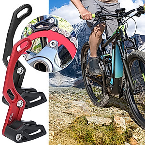EVTSCAN Bike Chain Guide, Single Disc Bike Chain Guide Stabilizer BB Mid Lock Ultralight Bicycle Cycling Accessory(red)