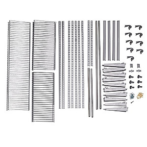 Rubbermaid Configurations Deluxe Closet Kit, Titanium, 4-8 Ft. & Configurations Pants Rack, Titanium, Holds 7 Pairs of Pants, Non-Slip, Closet Organization and Storage