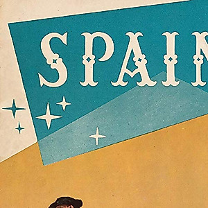 Set of two (2) Spanish Air Lines Travel Poster Prints - Fiesta de Toros Bullfighting Festival in Spain circa 1950 - each measures 12 x 16 inches