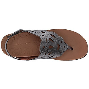 Rockport Women's Ridge Sling Sandal, Pewter, 11 M US