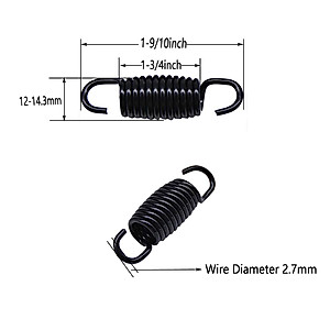 Yoogu 1-3/4In (Pack of 8) Furniture Springs Replacement for Recliner Sofa Bed Black [12Turn]