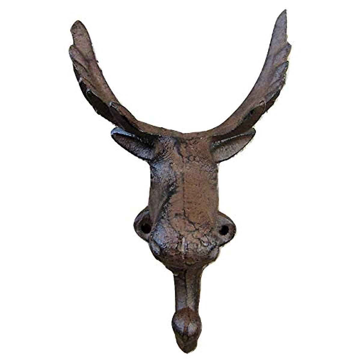 Coat Hat Hooks, 6.5" Cast Iron Moose Head Vintage Antique Style Hangers Set of 4