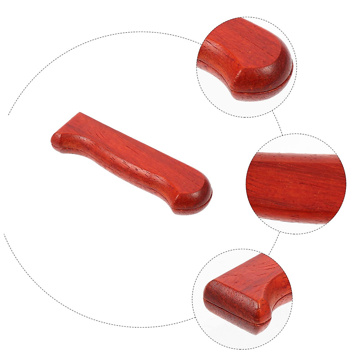 SEWACC Kitchen Knife Handle Replacement Wooden Grip No Hole Design Comfortable Sturdy Red Pear Wood Easy to Use