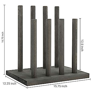 MyGift Vintage Gray Solid Wood Boot Rack Organizer for Tall Boots, Entryway Mudroom Closet Shoe Rack, Winter and Rain Boots Drying Stand, Holds 4 Pairs