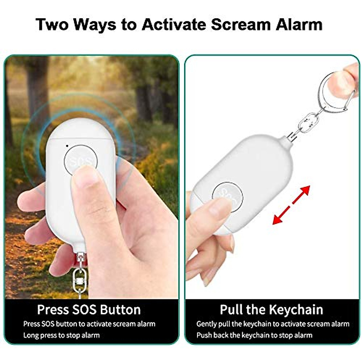 Safesound Personal Protection Safety Device – 3pcs SOS Keychain Alarm for Women, Men, Elderly and Kids – Personal Keychain Alarm Siren – USB Rechargeable – Small and Compact Design