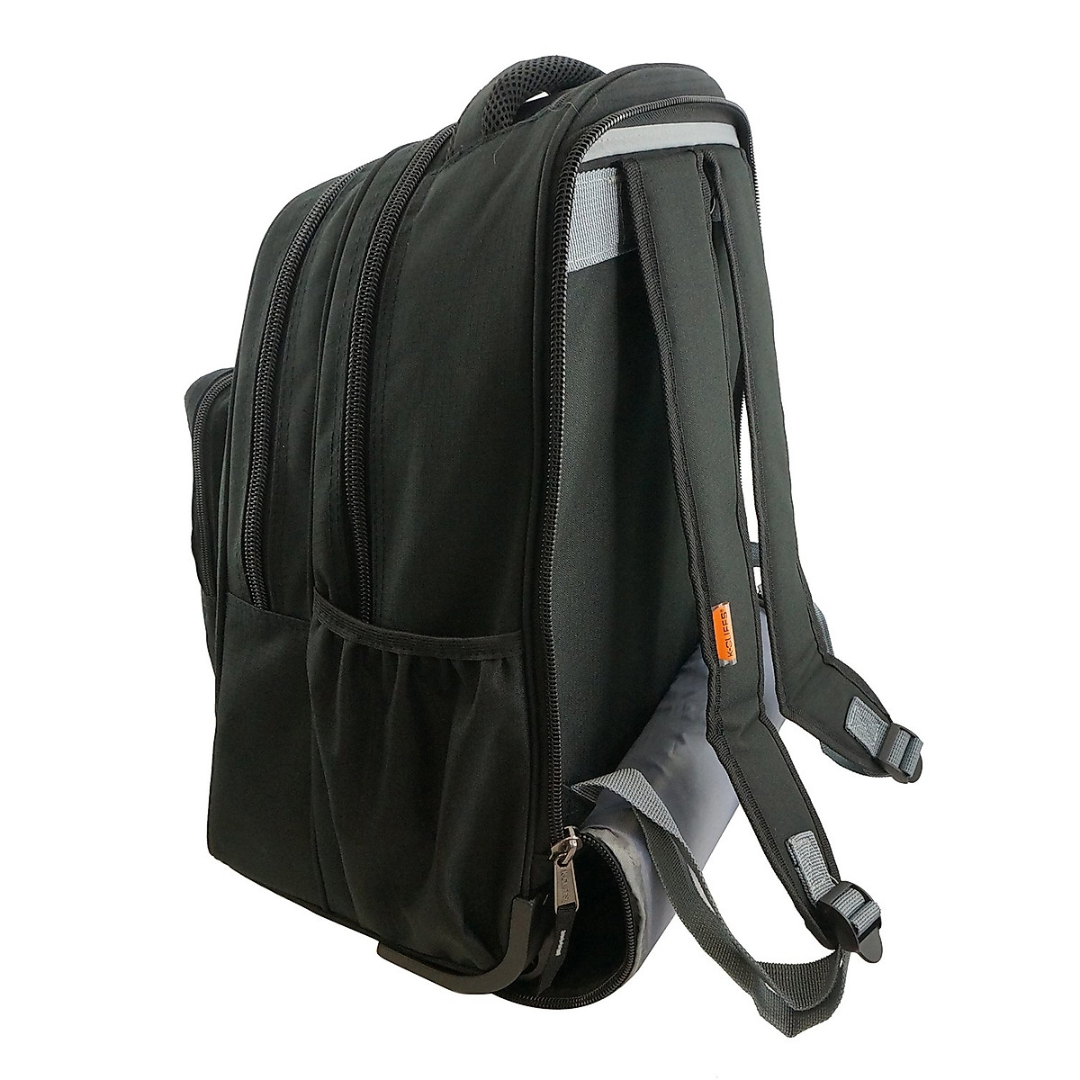 NiceAndGreat Rolling Backpack School Backpacks with Wheels Deluxe Trolley Book Bag Multiple Pockets (Black)