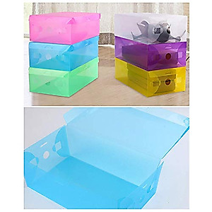 farawamu Shoes Box, Transparent Dust-Proof Stackable Drawer Shoes Storage Box Container Organizer Pink