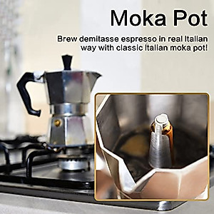 Iconic Stovetop Espresso Maker,Espresso and Coffee Maker, Makes Real Italian Coffee,Moka Pot for Classic Italian and Cuban Café Brewing,Moka Pot 2 Cup,Silver