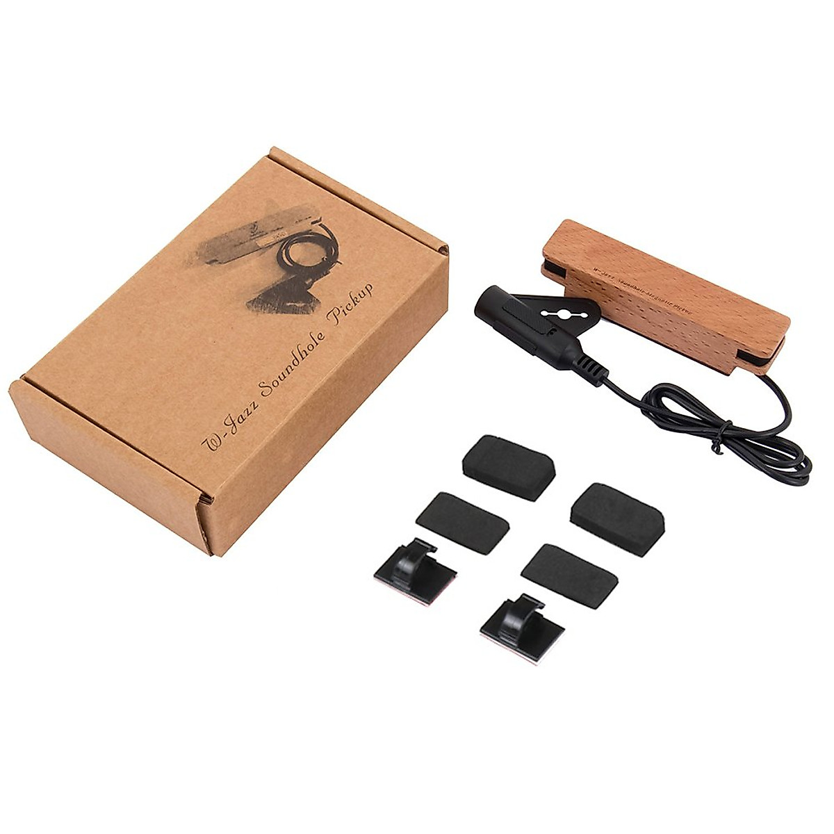 Luvay Acoustic Guitar Pickup, Passive Magnetic Microphone Transducer for Guitar, Bass with Steel Strings (Endpin Jack) - AD33