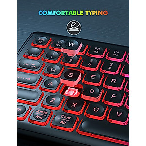 Wireless Keyboard and Mouse Combo - RGB Backlit, Rechargeable & Light Up Letters, Full-Size, Ergonomic Tilt Angle, Sleep Mode, 2.4GHz Quiet Keyboard Mouse for Mac, Windows, Laptop, PC, Trueque