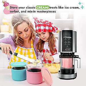 GINOYA Ice Cream Sleeve for Ninja NC301 Pints, 4pcs Reusable Insulated Neoprene Sleeves Accessories Compatible with NC300 NC299AMZ Series Ice Cream Maker Containers, 16Oz (Tups Not Included)