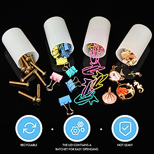 JOVITEC 200 Pcs Plastic Film Canister Holder 35 mm Empty Camera Reel Containers Storage Containers Case with Lids for Small Accessories Fish Hook Film Beads (White)