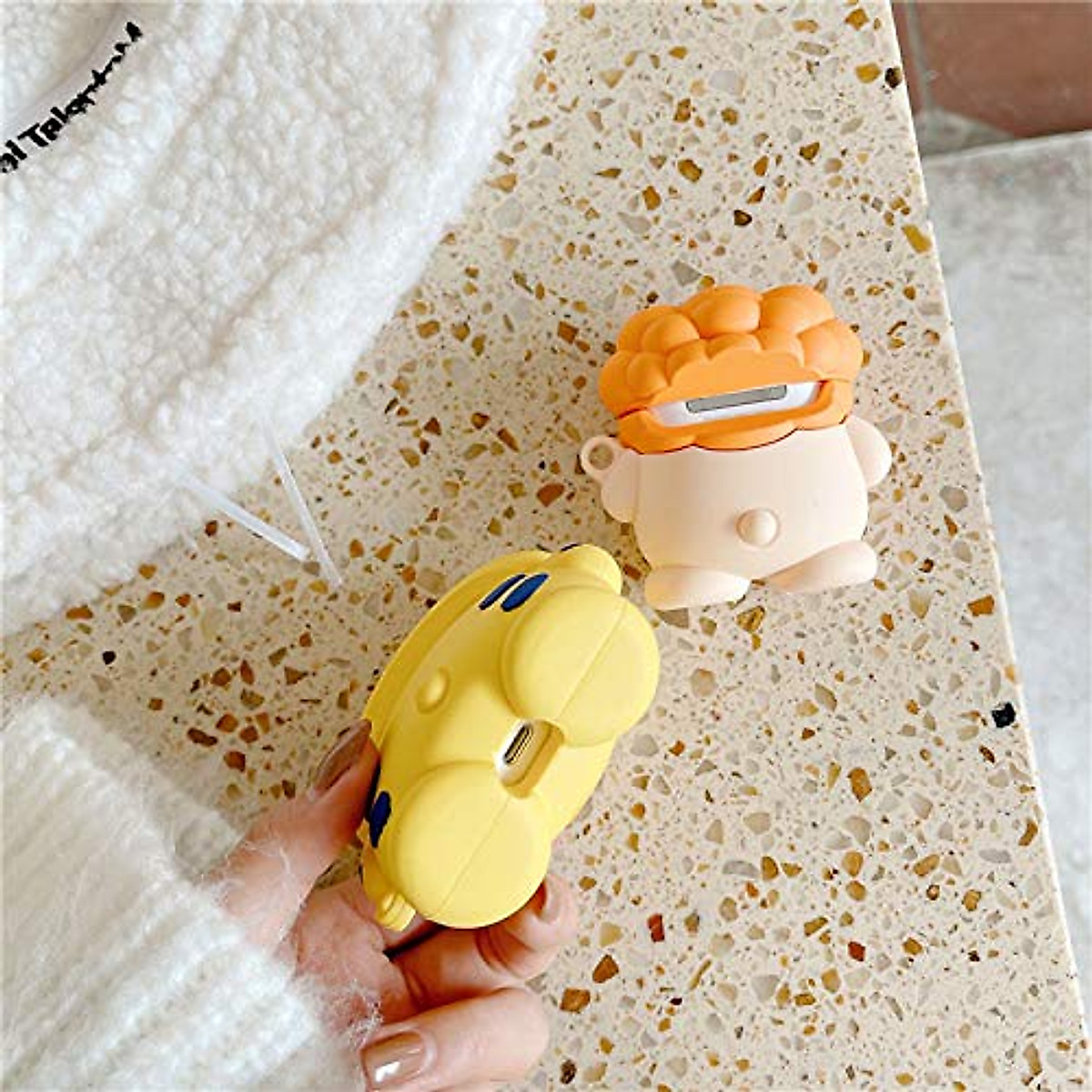 TOU-BEGUIN Wireless Earphone Case Compatible with Airpods Pro, Cute 3D Cartoon Animals Tiger Design Soft Silicone Full Body Protective Skin Cover Accessories with Hook