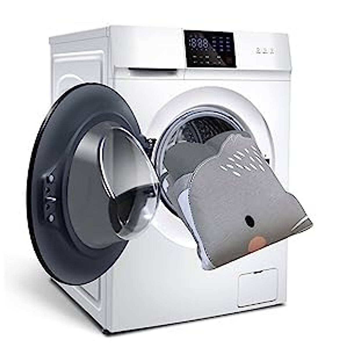 Ustide Nursery Kids Rug Creeping Crawling Mat Elephant Baby Rug Childrens Floor Area Rug Mat 100% Cotton Baby Crawling Mat Round Infants School Carpet Decor, Gray Round Cartoon Mat