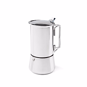 GSI Outdoors 6 Cup Stainless Steel Moka Stovetop Espresso Coffee Pot for Camping, Travel and Cabin