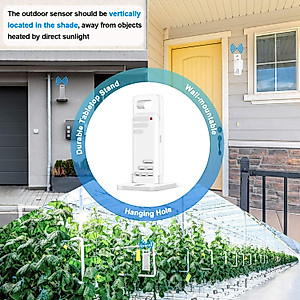VAUNO Additional Wireless Indoor Outdoor Temperature and Humidity Sensor for EN8822C-1 Hygrometer Humidity Gauge Meter