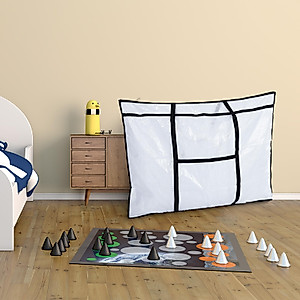 Huhumy Large Poster Storage Bag 48" x 36" Bulletin Board Holder PVC Art Portfolio Case Poster Storage Container with Zipper Handles Pocket for Teachers Artist Organization