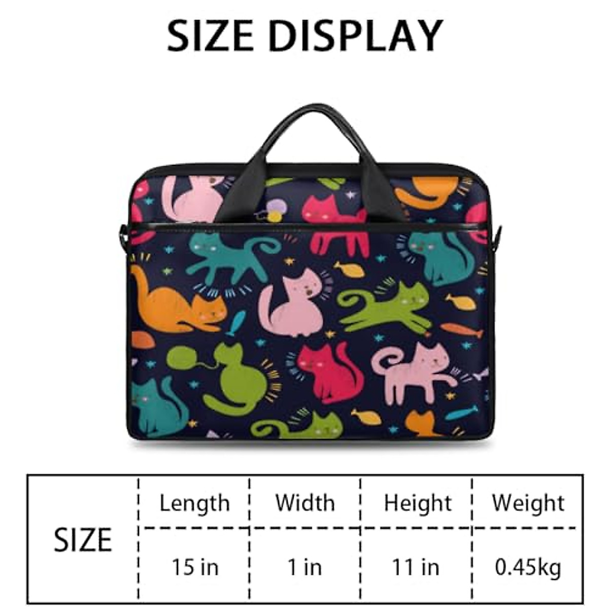 Warm Cats Laptop Computer Bag Waterproof Shoulder Messenger Bag 13-15 inch Durable Laptop Tote Bag with Shoulder Strap Handle Lightweight Crossbody Briefcase