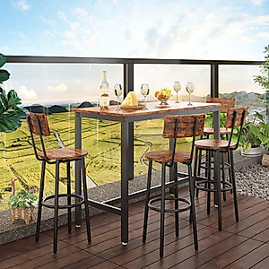 DUNTRKDU 5 PCS Dining Table Set, Modern Kitchen Table and Chairs for 4, Wood Pub Bar Table Set Perfect for Breakfast Nook, Load-Bearing 350 lbs, Small Space Living Room